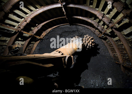 Miners working on the coal face at Granville Colliery Telford ...