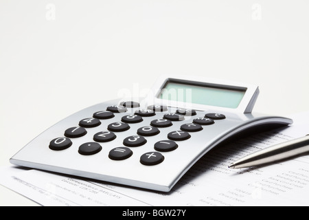 Silver Curved Calculator Stock Photo - Alamy