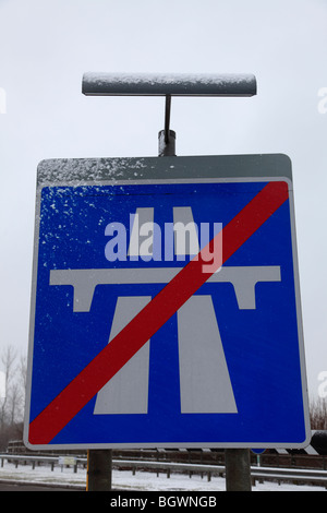 Blue motorway signs to the A1M Stock Photo - Alamy