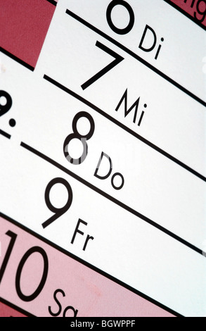 Calendar with days for planning and schedules Stock Photo - Alamy