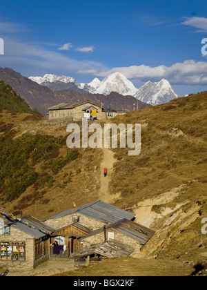 Angie Lin in Tharepati, a town along the Helambu circuit trek in Nepal ...