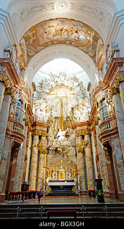 Interior of the Karlskirche with high altar, Vienna, Austria Stock ...