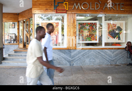 A vendor at the craft market of Maputo, the capital city of Stock Photo ...