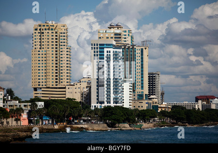 Modern buildings along the shoreline, Santo Domingo, Dominican Republic ...