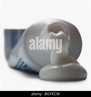 Half empty toothpaste tube Stock Photo - Alamy