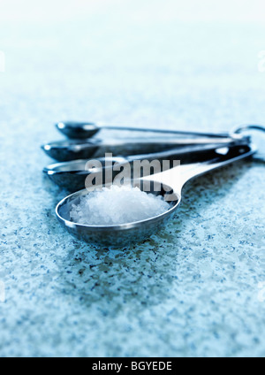 Blue measuring spoons Stock Photo - Alamy