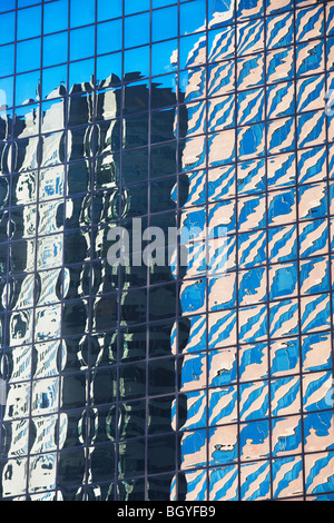 Closeup of modern skyscrapers in downtown Charlotte, North Carolina at ...