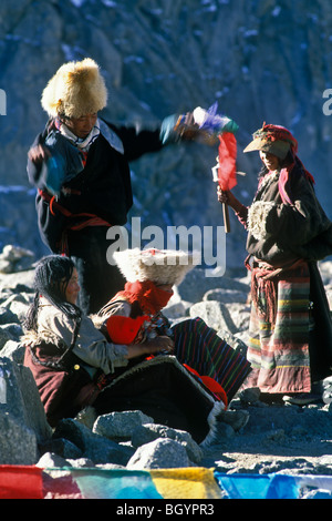 Drolma La Pass on altitude 5650 meters above sea level is the highest ...