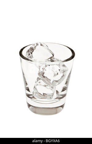 Empty rocks glass with ice-cubes, isolated on white background Stock ...