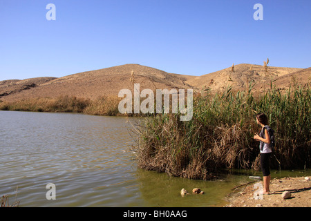 Yeruham Lake in the Yeruham park in the Negev Desert, Israel This lake ...