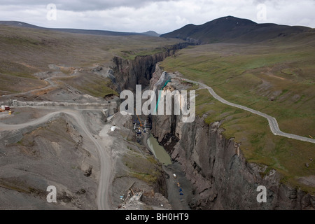 Big dam at the powerplant Karahnjukar, highlands of Iceland Stock Photo ...