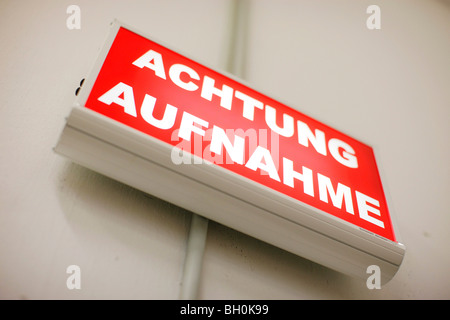Recording studio warning light Stock Photo - Alamy