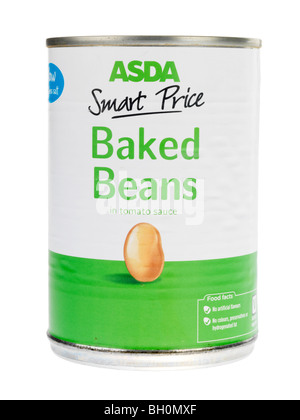 A tin of Asda Smart Price baked beans and sausages. England UK GB Stock ...