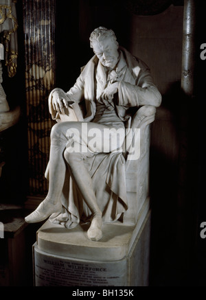 William Wilberforce anti slavery campaigner. Statue 1840 by Samuel ...