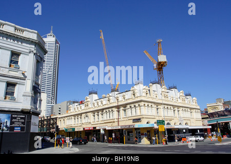 old and new architecture city of perth down town state of western ...