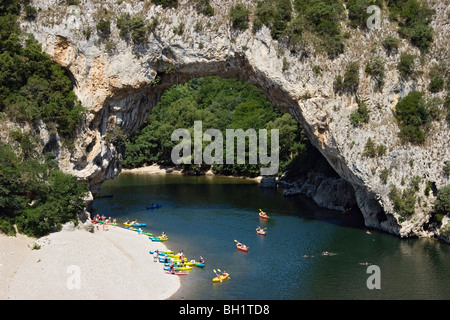 Paddling on Ardeche river at Pont d'Arc, France, Europe Stock Photo - Alamy