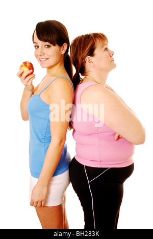 Fat and Thin Comparing body shapes Stock Photo - Alamy