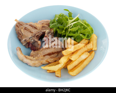 Lamb Chops with Chips Stock Photo - Alamy