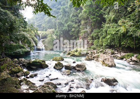 View of Semuc Champey. Semuc Champey is a natural monument with a ...