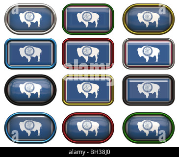 twelve Great buttons of the Flag of Wyoming Stock Photo - Alamy