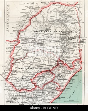 Map of Transvaal and the Orange Free State. Portraits of General ...