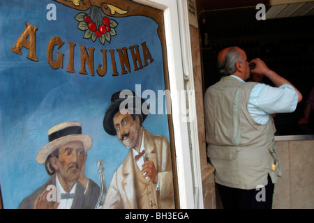 A GINJINHA, WHERE YOU CAN TRY A GLASS OF GINHA, (A LQUEUR MADE FROM ...