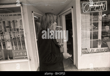1960s musician Skip Spence outside a halfway house on the streets of ...