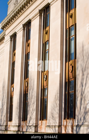 Exterior architectural details of the Welsh Assembly Government Office ...