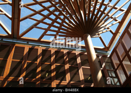 Transparent roof construction of a shopping mall in Maastricht Stock ...