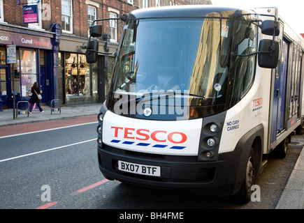 Tesco supermarket electric delivery van London England UK Stock Photo ...