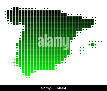 Green Spain map Stock Photo - Alamy