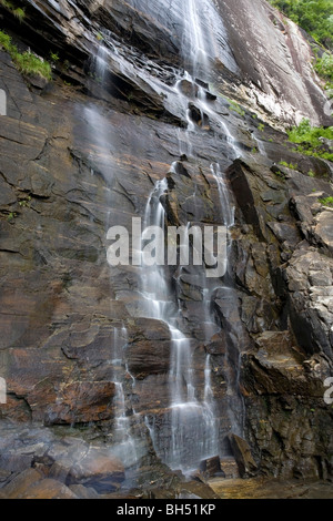 Hickory Nut Falls at Chimney Rock State Park in the foothills of ...