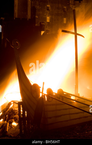 Dunvegan Castle, Isle of Skye - bonfire and burning of a replica Viking ...