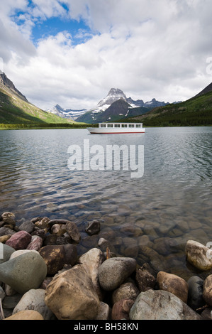 Chief Two Guns boat, Swiftcurrent Lake, Many Glaciers area, Glacier ...