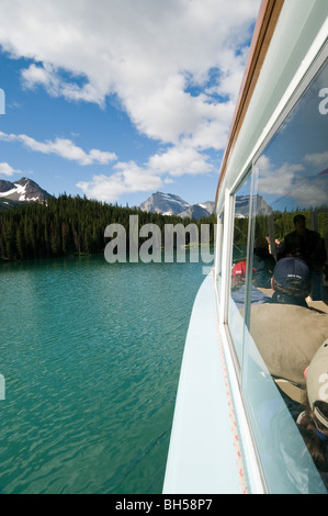 Chief Two Guns boat, Swiftcurrent Lake, Many Glaciers area, Glacier ...