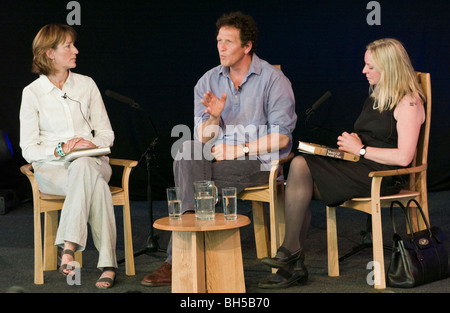 Monty and Sarah Don talking to Francine Stock at Hay Festival 2009 ...