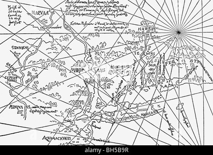 Map of New Netherlands Stock Photo - Alamy