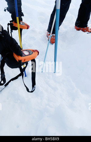 Avalanche rescue equipment (snow probe, snow shovel, avalanche Stock ...