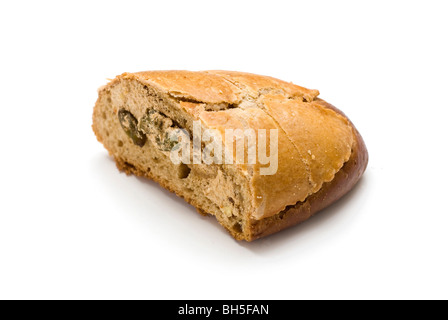 whole wheat bread with raisins isolated on white Stock Photo - Alamy