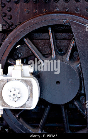Detail of Steam Locomotive. Drive Wheel and Push Rod Stock Photo - Alamy
