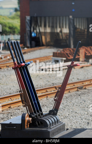 Manual railway points lever Stock Photo - Alamy