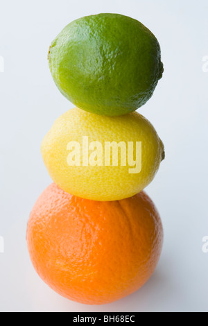 Citrus fruit. Orange, lemon, lime, grapefruit. Slices isolated on white ...