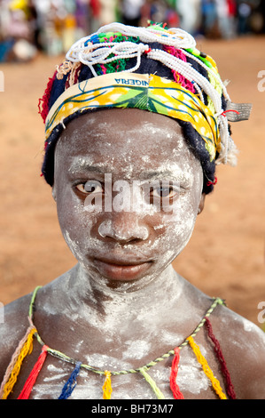 SIERRA LEONE West Africa Young Mende tribe girl dressed for Sande Stock ...