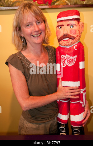 Nova Scotia, Annapolis Royal, Folk Art of Canadian hockey stars Sidney ...