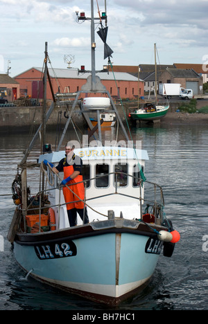 Port Seton Harbour, near Edinburgh, Scotland with Cockenzie Power ...