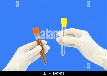 Clean and dirty water samples in test tube Stock Photo - Alamy