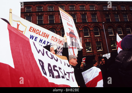 EDL With Flag And Banner In Hanley Stoke-on-Trent Stock Photo - Alamy