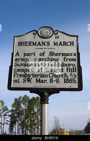 Sherman's March North Carolina historical marker, NC history Stock ...