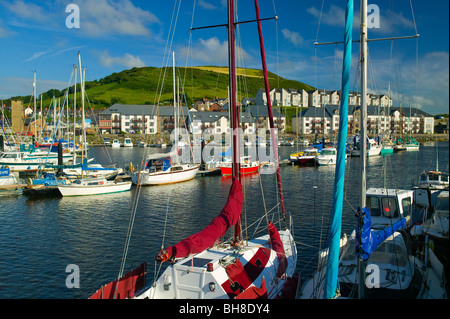 Fishing boats moored to the quayside, Aberystwyth, Wales Stock Photo ...