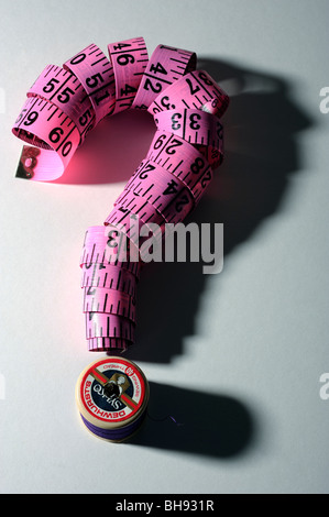 Tape measure question mark Stock Photo - Alamy